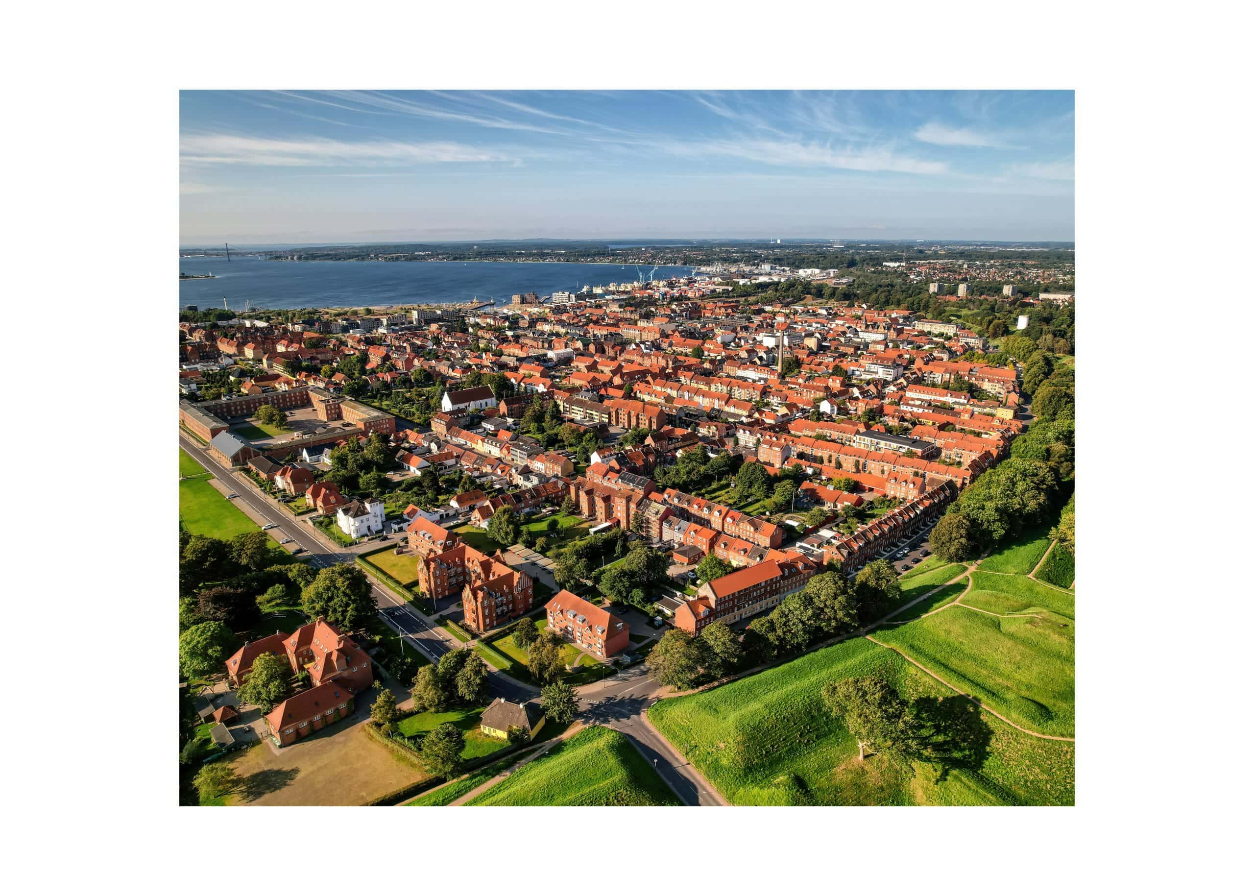 Fredericia – Plakat – Unikt luftfoto fra CityPoster.dk